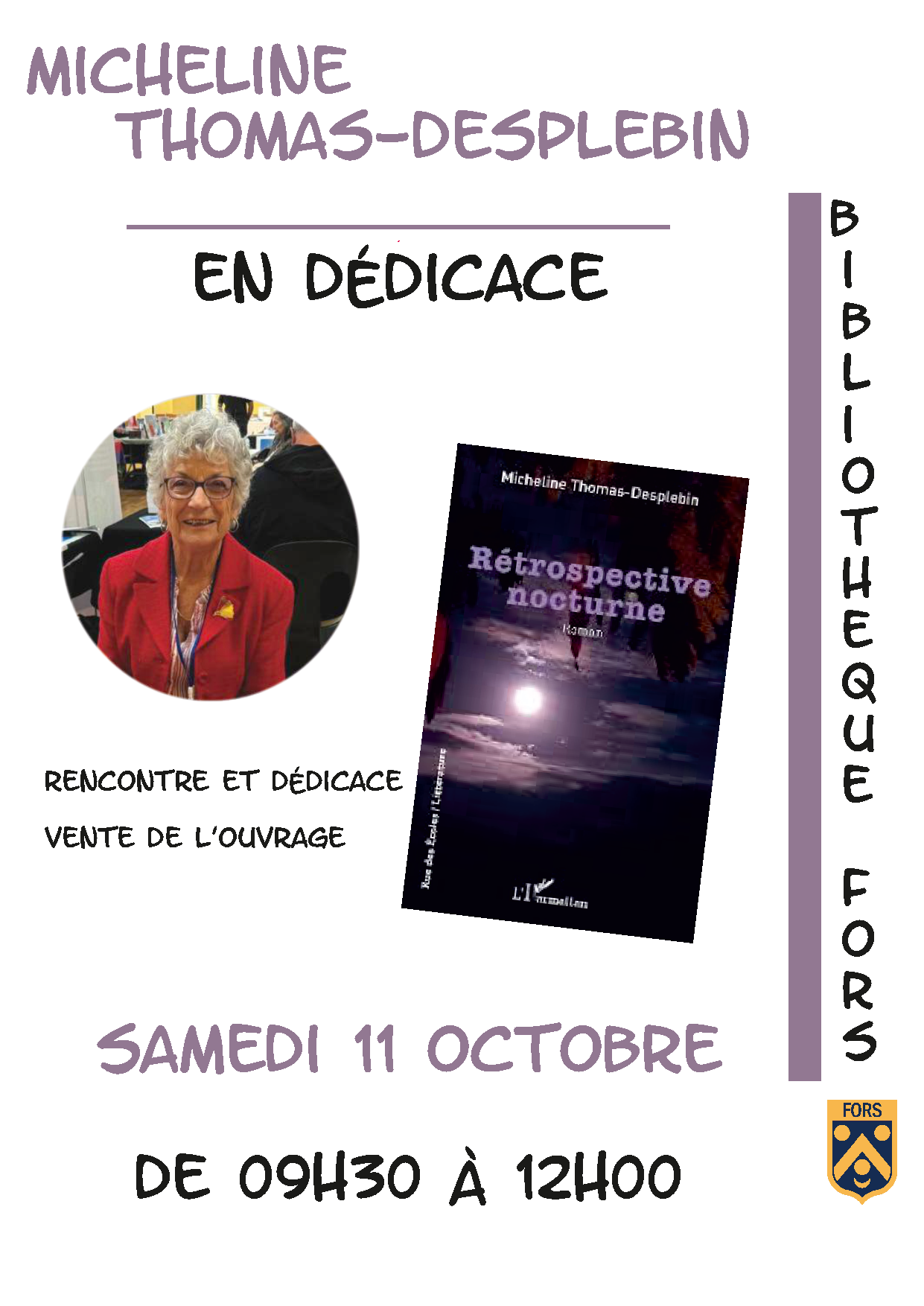 Micheline Thomas-Desplebin en dédicace à Fors
